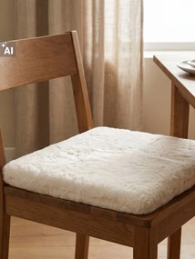Sinsay - Sada chlupatých polštářů na židle 2 pack - krémová