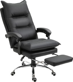 Vinsetto Kancelářská židle s funkcí houpání, ergonomická pracovní židle, výškově nastavitelná otočná židle s opěrkou nohou, potažená, až do zátěže 135