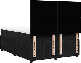 Box spring postel s matrací černá 140 x 190 cm samet 3292330
