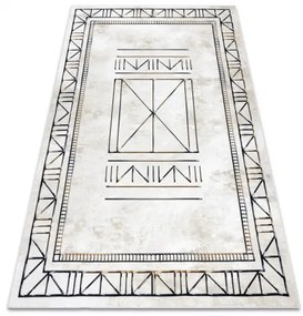 koberec ANTIKA 125 tek, moderní rám, řecký omyvatelný béžový / šedá velikost 160x220 cm | krásné koberce cz
