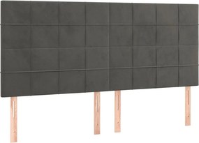 Box spring postel s matrací a LED tmavě šedá 180x200 cm samet 3136138