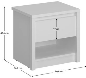 Kondela Noční stolek 1S, bílá, ERODIN