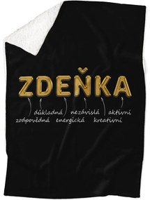 Deka Ženská jména – GOLD (Jméno: Zdeňka, Podšití beránkem: ANO)