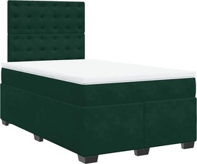 Box spring postel s matrací tmavě zelená 120x190 cm samet 3293173