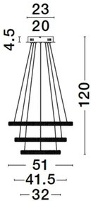 LED lustr Ginevra 51 černé