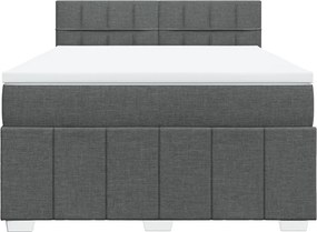 Box spring postel s matrací tmavě šedá 140x200 cm textil 3287092