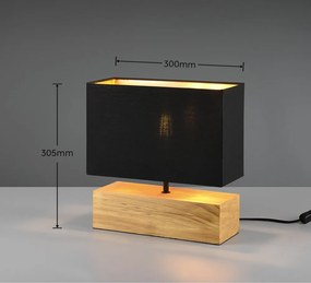 Stolní lampa s textilním stínidlem v černo-přírodní barvě (výška 30 cm) Woody – Reality