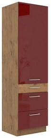 Kuchyňská skříňka se zásuvkami Woodline 60 DKS-210 3S 1F, Barva: Dub lancelot / bíly lesk