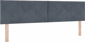 Postel s boxspringem s čelo Tmavě šedá 180 x 200 cm samet 3339255