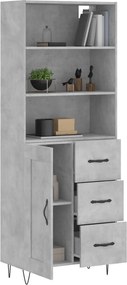Skříň highboard betonově šedá 69,5x34x180 cm kompozitní dřevo 3190017