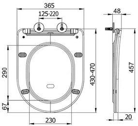 Sapho Paco WC sedátko Slim SoftClose, černá mat PCS1012B