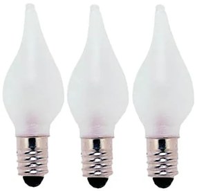 STAR TRADING Náhradní žárovka-plamínek E10 1,8 W - 3 ks, bílá barva, plast