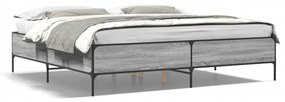 Rám postele šedý sonoma 180 x 200 cm kompozitní dřevo a kov,  3279785