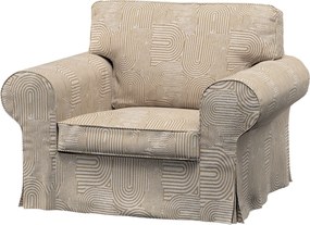 Potah na křeslo IKEA Ektorp barva béžová látka pletený vzor, vzorované