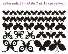 WALLVINIL Samolepky na zeď - Motýlí ráj 2012 Barva: Béžová, Velikost: 34 kusů
