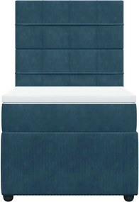 Box spring postel s matrací tmavě modrá 80 x 200 cm samet 3292194