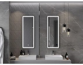 Mexen Coro, LED koupelnové zrcadlo s podsvícením a černým rámem 45x120 cm, 6000K, ochrana proti zamlžování, 9817-045-120-611-70
