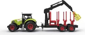MaDe 07213 Traktor s přívěsem, ramenem, zelená / od 3 let