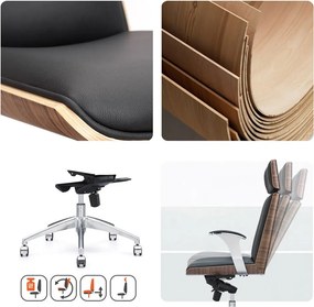 Designová kancelářská židle MOSH WUD Classic 133BL – černá