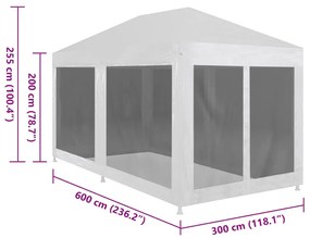 vidaXL Marketos Party stan se 6 bočními stěnami ze síťoviny 6 x 3 m