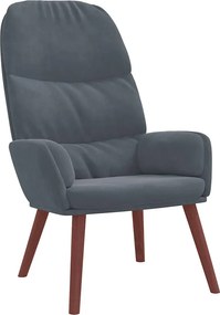 Relaxační křeslo s podnožkou tmavě šedé samet 3315117
