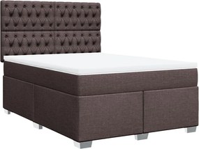 Box spring postel s matrací tmavě hnědá 140x190 cm textil 3290493