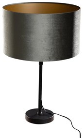 Stolní lampa černá s zeleným sametovým stínítkem 35 cm - Parte