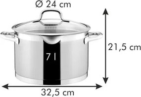 TESCOMA Hrnec PRESIDENT s cedicí poklicí ø 24 cm, 7,0 l