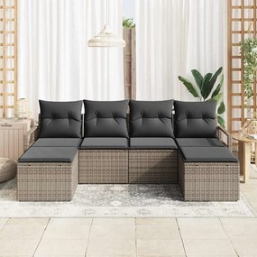 Set pohovek 6 ks Šedá polyratan 3355158