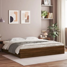 vidaXL Rám postele se zásuvkami hnědý dub 180x200 cm kompozitní dřevo