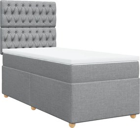 Box spring postel s matrací světle šedá 90x190 cm textil 3293442