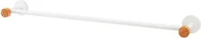 MSV IANA nástěnný držák na ručníky bílý / ocel / bambus / 65,2 cm