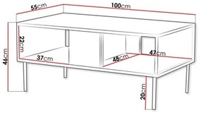 Konferenční stolek DECO 46x100 cm ořech warmia