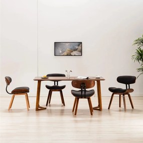 vidaXL Jídelní židle 4 ks ohýbané dřevo a textil [270550] Barva: Šedá