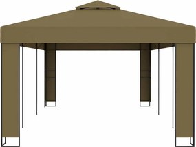 Altán s dvojitou střechou 3 x 6 m taupe 180 g/m² 312219