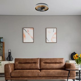 Rabalux Černé stropní LED svítidlo s ventilátorem Faustine 470mm 30W CCT s DO 71016