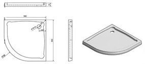 Gelco G5 Hera Sprchová vanička 900x900x750 mm, bílá, R 550 GH559