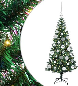 Umělý osvětlený vánoční stromeček Zelená 120 cm PVC a kov 3396741