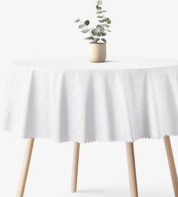 Goldea sváteční kulatý teflonový ubrus - bílý s velkými ornamenty Ø 110 cm
