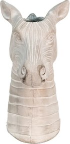 Šedý cementový květináč v designu hlavy zebry - 21*13*26 cm