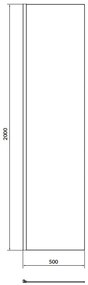 Cersanit Mille, sprchová zástěna typu Walk-In 50x200 cm, 8mm čiré sklo, chromový profil, S161-014