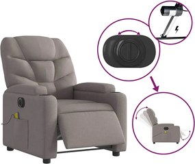 Elektrické masážní polohovací křeslo taupe textil 3204592