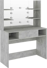 Kosmetický stolek s LED světly 100x40x135 cm MDF betonově šedý 331544