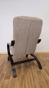 Čalouněné křeslo s dřevěnými područkami BARI , béžovo hnědé