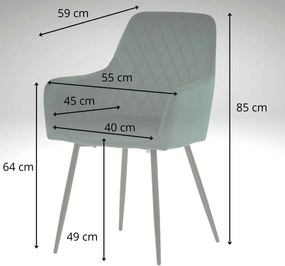 Vikio Jídelní set pro 6 osob 180x90 cm dub noha U zelená židle s područkami VJS168-6Z
