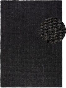Hanse Home, Kusový koberec Bouclé Jute 105976 Black, 190x280, černá, chodba / předsíň