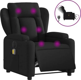 Elektrické masážní polohovací křeslo černé textil 3204472