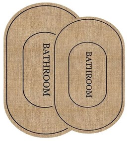 Černo-hnědé koupelnové předložky v sadě 2 ks 60x90 cm Jute Look – Mila Home