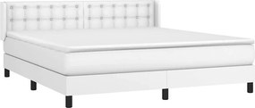 Box spring postel s matrací bílá 180x200 cm umělá kůže 3130794