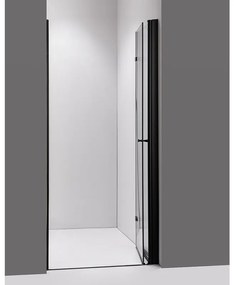 BPS-koupelny Zalamovací otočné sprchové dveře HYD-JSD01 110 černá/transparent pro instalaci do niky